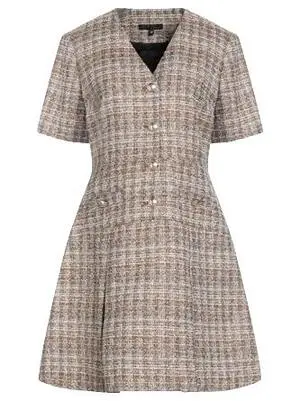 Maje Tweed Mini Dress - Beige
