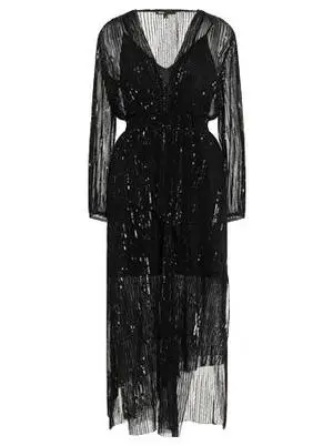 Maje Midi Dress With Sequins And Tulle - Black