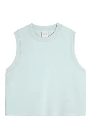 Varley Shea Crop Stretch-jersey Tank - Light Blue