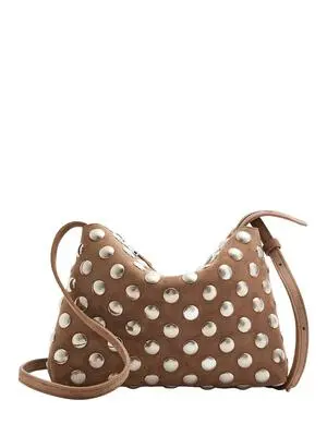 Khaite Lina Medium Studded Cross-body Bag Moca