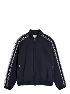 WOOYOUNGMI Embroidered Jersey Track Jacket - Navy