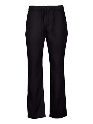 Frescobol Carioca Linen Drawstring Trousers - Black