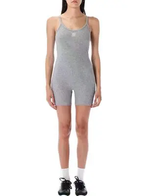 Adidas Ribbed Spaghetti-strap Jumpsuit - Grey
