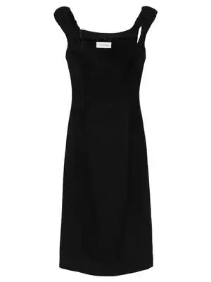 MARINE SERRE Virgin Wool Sleeveless Dress - Black