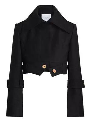 Patou Belted Wide-lapel Jacket - Black