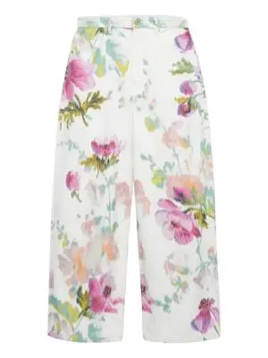 LOEWE Floral Print Wide Leg Jeans