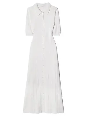 Adam Lippes Fenwick Recycled Pointelle-knit Midi Dress - Ivory