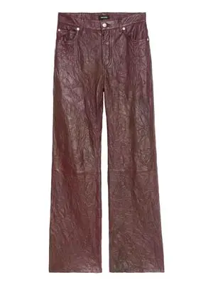 Zadig&Voltaire Crumpled Leather Trousers - Brown