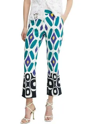LUISA SPAGNOLI Abstract-Print Flared Trousers