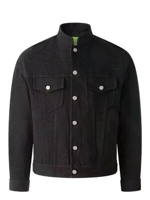 Shanghai Tang Textured Denim Jacket - Black