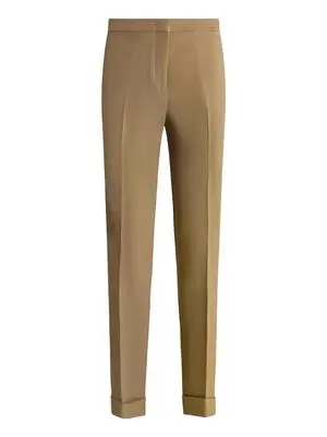 Etro Cady Cigarette Cuffed Trousers - Neutrals