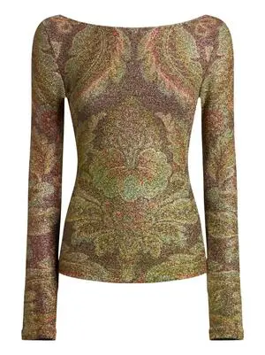 Etro Paisley Glitter Top - Brown