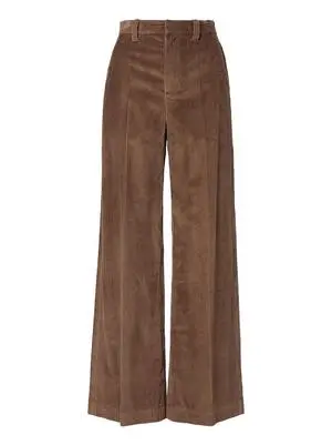 Brunello Cucinelli Monili Cotton Corduroy Wide-leg Pants - Brown