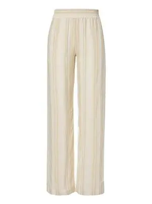 Victoria Beckham Striped Wide-leg Pants - Beige