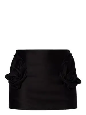 Magda Butrym Floral-appliqué Mini Skirt - Black