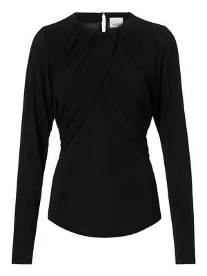Isabel Marant Gaetane Draped Jersey Top - Black