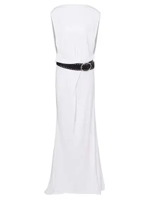 Christopher Esber Belted Draped Jersey Maxi Dress - White