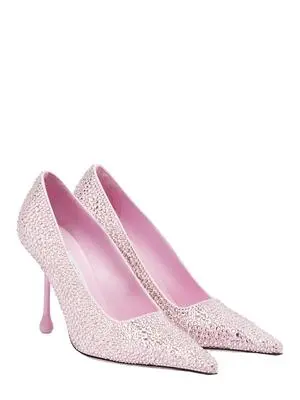JIMMY CHOO Ixia 95 Embellished Satin Pumps - Pink