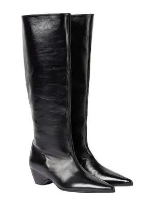 Khaite Sybil 40 Leather Knee-high Boots - Black