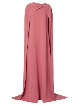 Oscar De La Renta Caped Silk-blend Gown - Pink