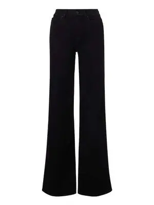 7 For All Mankind Lotta High-rise Wide-leg Jeans - Black