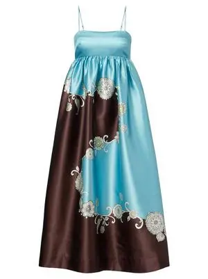 ALEMAIS Alémais Gia Printed Maxi Dress - Blue
