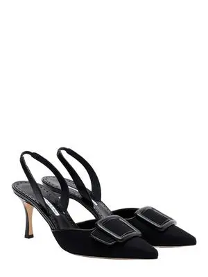 Manolo Blahnik Mayslibi 70 Slingback Pumps - Black