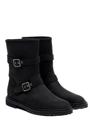 Manolo Blahnik Sulaltrosa Leather Biker Boots - Black