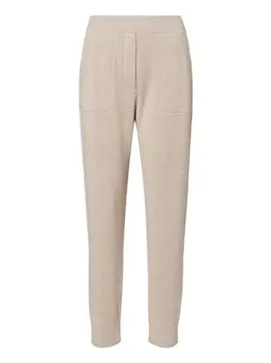Brunello Cucinelli Ribbed-knit Cashmere-blend Tapered Pants - Beige