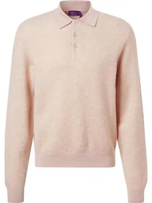Ralph Lauren Purple Label Cashmere Polo Sweater - Beige