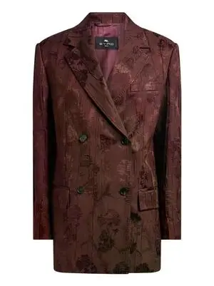 Etro Floral-print Double-breasted Jacket - Red