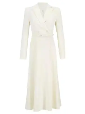 Roland Mouret Belted Double-breasted Midi Dress - Neutrals