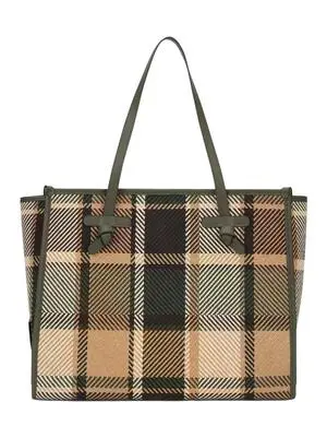 GIANNI CHIARINI Marcella Tartan-plaid Tote Bag - Brown