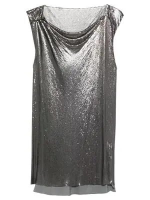 Versace Chainmail Cowl-neck Dress - Grey