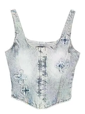 Ksubi Gigi Klassic Kraftwerk Denim Bustier Top - Blue