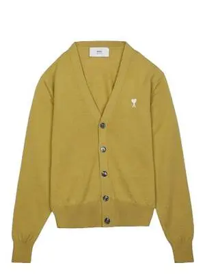 Ami Logo Cardigan - Olive