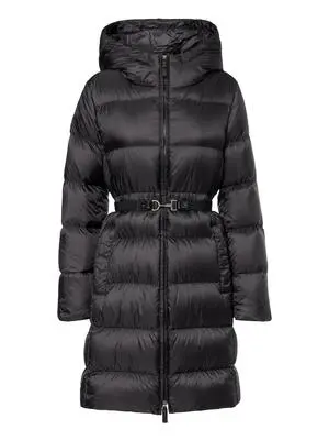 Max Mara Quilted Down Coat With Belt - Black