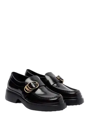TOD'S Leather Buckled Loafers - Black
