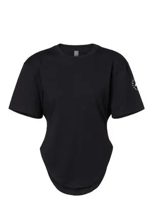 Adidas By Stella McCartney Gathered Organic Cotton T-shirt - Black