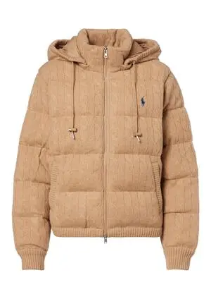 Polo Ralph Lauren Wool And Cashmere Puffer Jacket - Beige