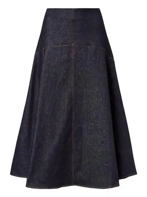 Jacquemus Triangle De-nimes Denim Midi Skirt - Blue