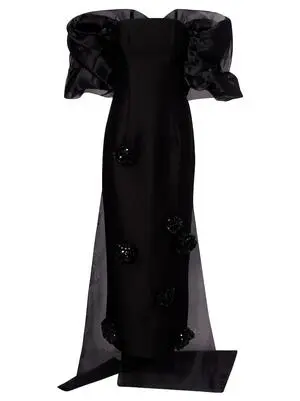 LEO LIN Zayna Sequined Gown And Cape Set - Black