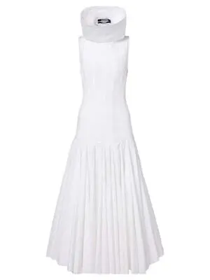 Jacquemus Triana Cotton Poplin Midi Dress - White