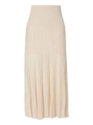 Isabel Marant Ezra Pleated Semi-sheer Crepe Skirt - Beige