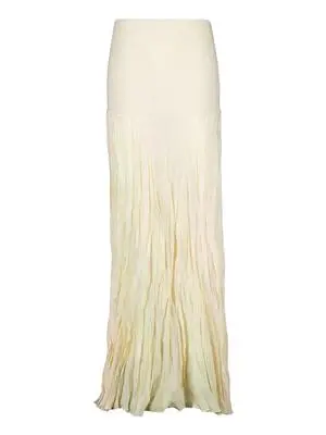 Johanna Ortiz Pleated Maxi Skirt With Ribbed Waistband - White