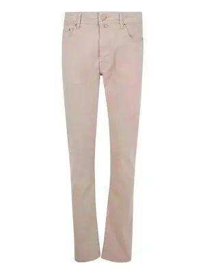Jacob Cohen Embroidered-Pocket Trousers Brown