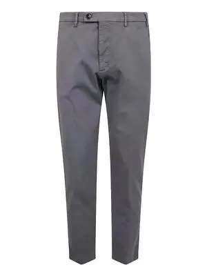 MICHAEL COAL Cotton Twill Trousers - Grey
