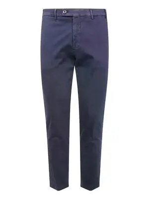 MICHAEL COAL Cotton Trousers With Button Fly - Blue