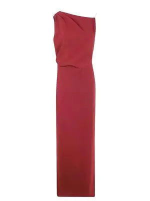 Max Mara Draped One-shoulder Maxi Dress - Red