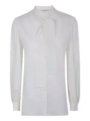 Max Mara Melania Tie-neck Shirt - White